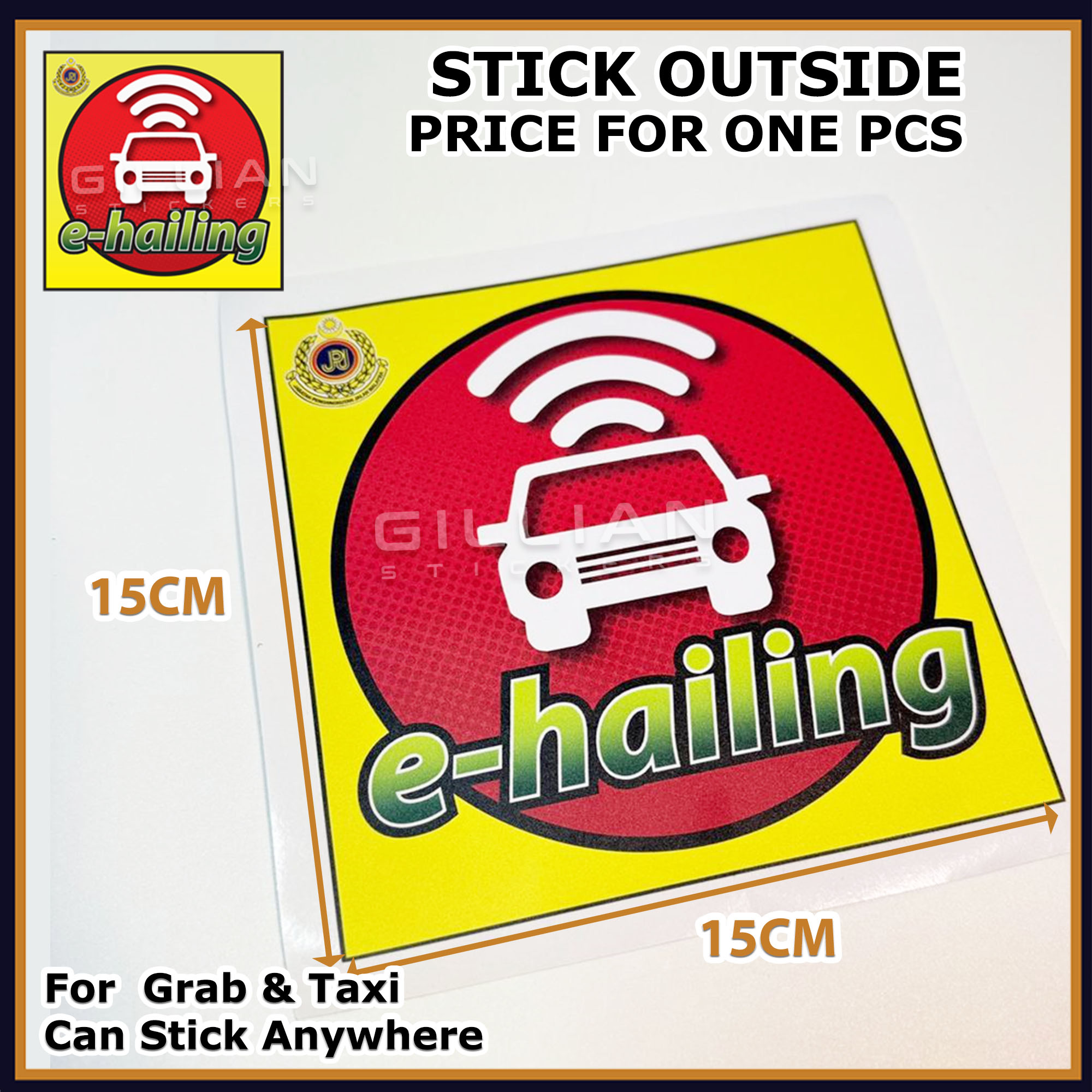 Durable E-Hailing Car Sticker - Waterproof, Outdoor Use, Universal Fit ...