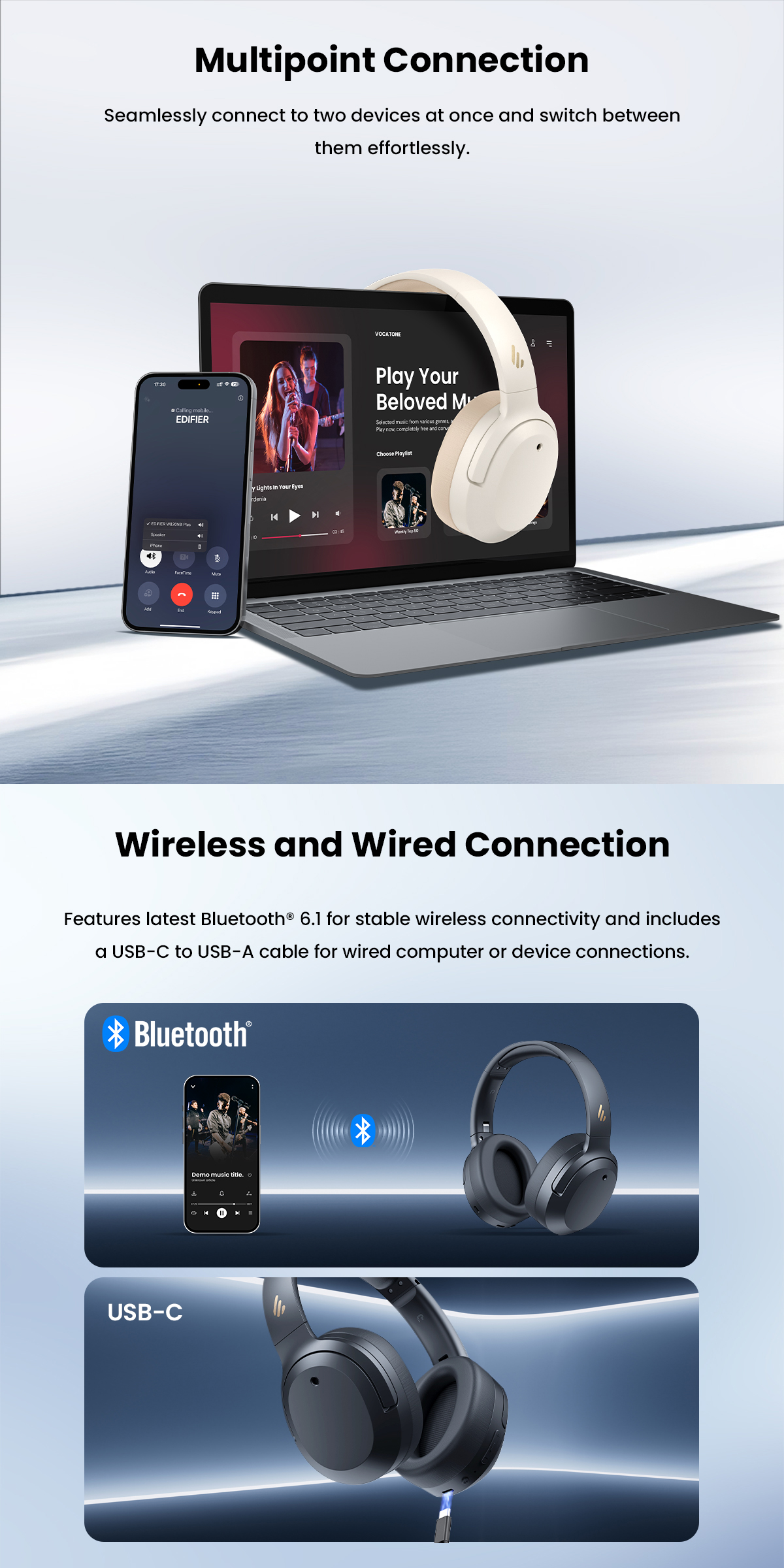 [BEST SELLER] Edifier W820NB Plus Wireless Headphones | -49dB Active ...