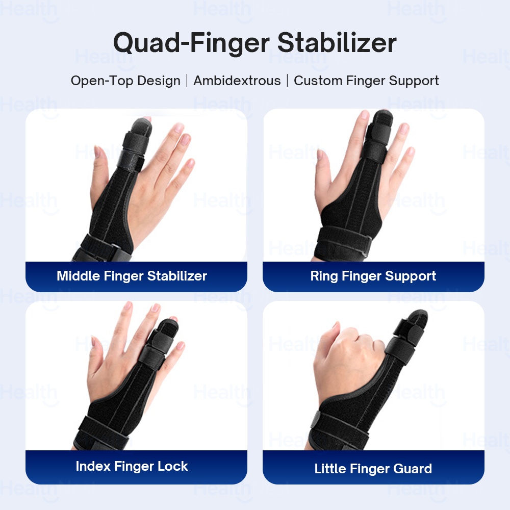 Medical Finger Splint Adjustable Breathable Support for Broken Sprained ...