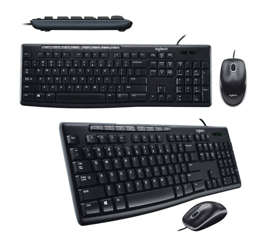 Logitech MK200 Media Plug & Play USB Wired Keyboard + Mouse Combo ...