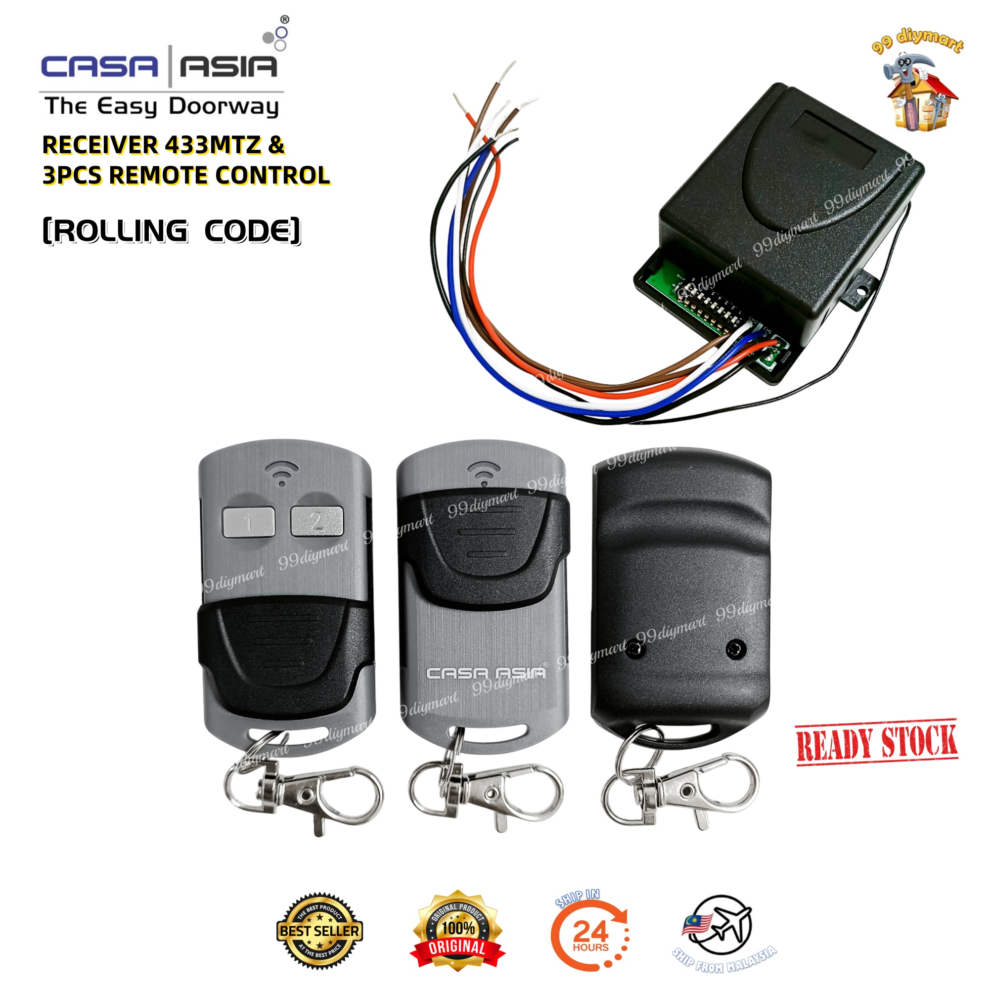 ROLLING CODE- Autogate Casa Asia 2CH 433mtz Alat Kawalan Jauh | Casa ...