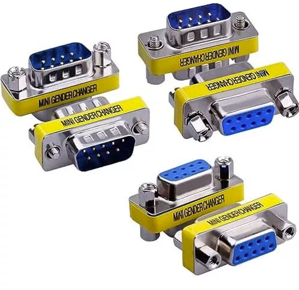 RS232 Female To Female to Male to Male Mini DB9 9Pin Gender Adapter ...