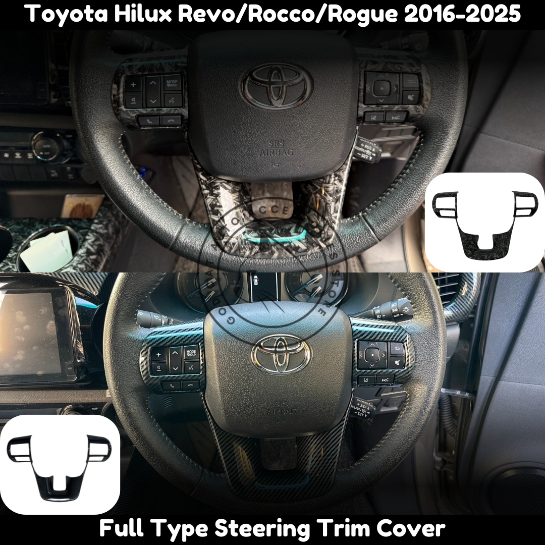 Toyota Hilux Revo/Rocco/Rogue 2016-2025 Carbon Trim Full Steering Trim ...