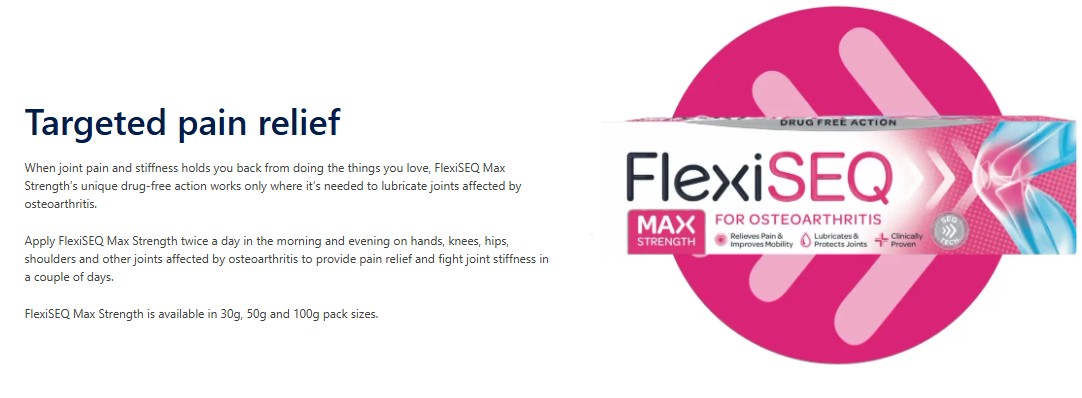 Flexiseq Max Strength 50g Gel Osteoarthritis Ubat Sakit Lutut Pain Relief [Exp 06/2028] | Shopee ...