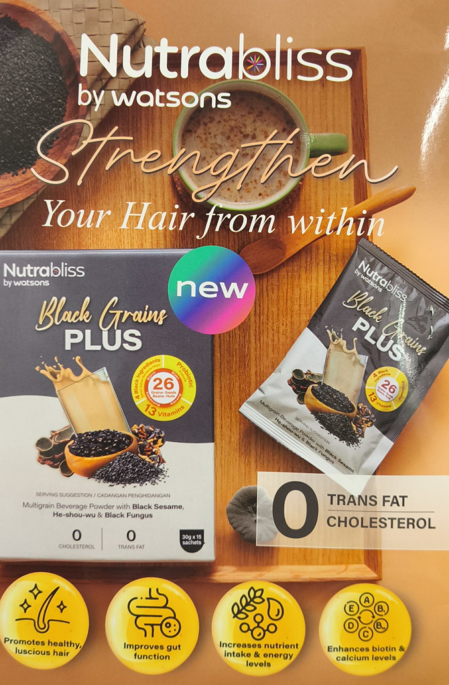 NUTRABLISS BY WATSONS Black Grains Plus 15sachets x30g-Without Box ...