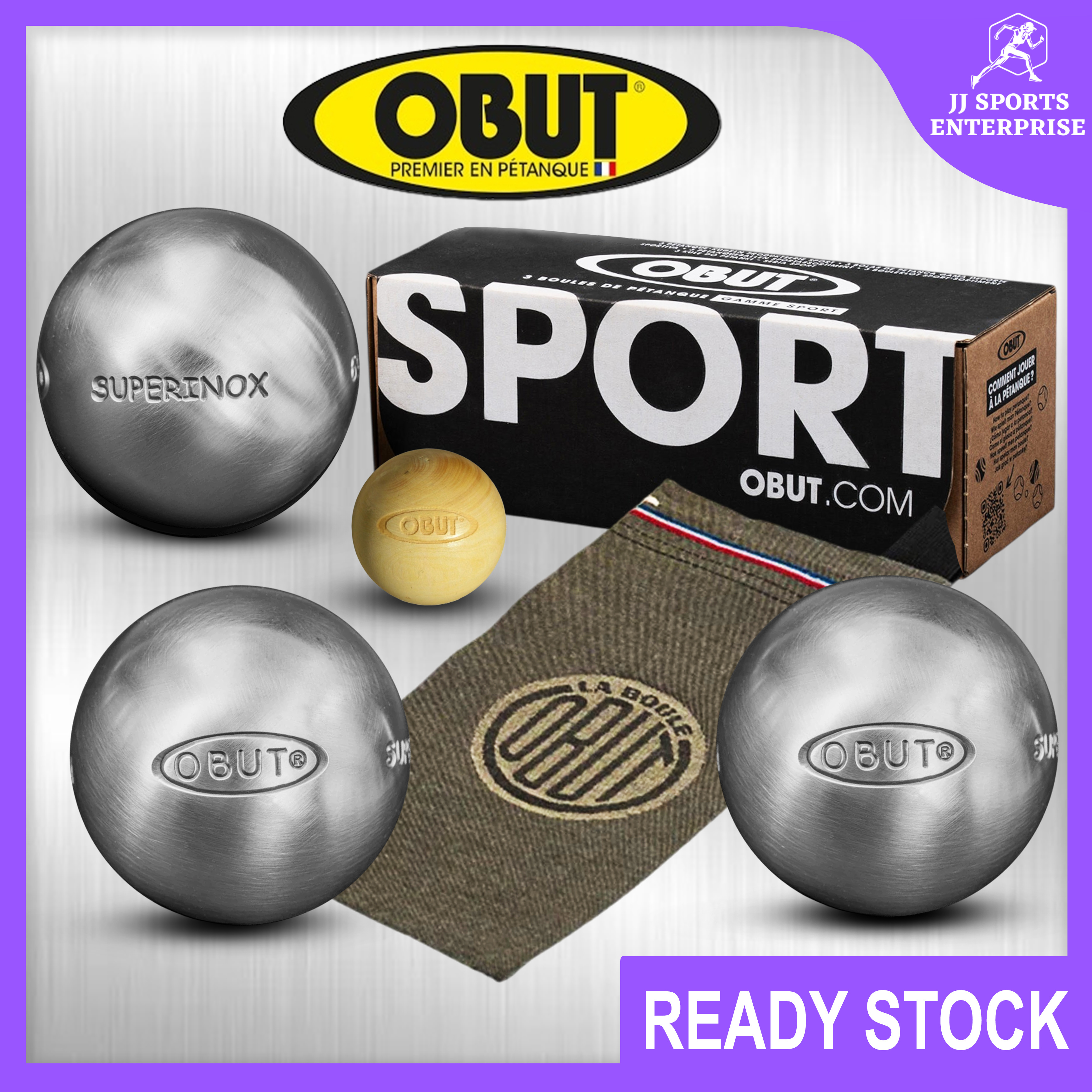 OBUT Petanque Boules Match Superinox Style 0 Competition Jack Bola ...