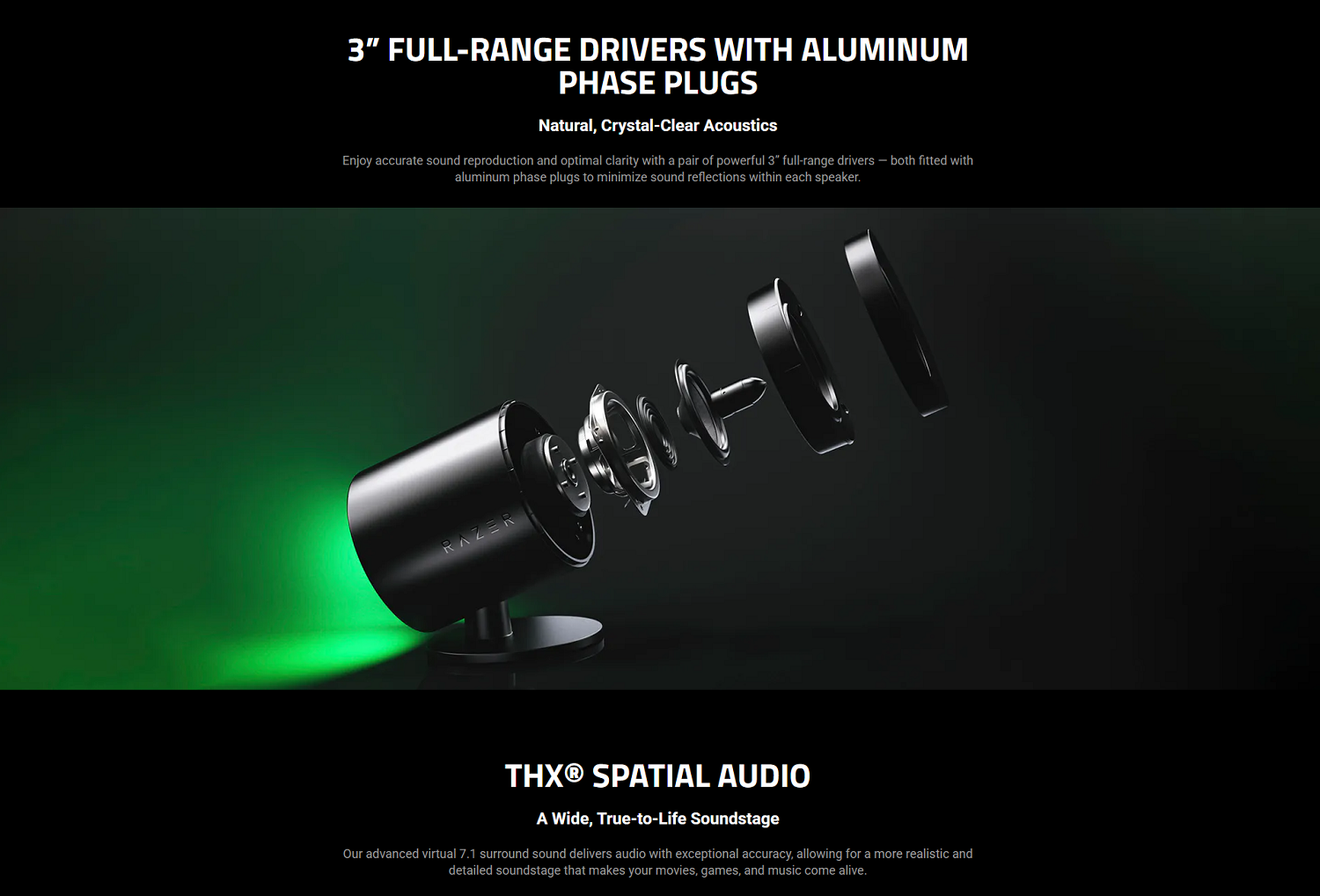 RAZER NOMMO V2 FULL-RANGE 2.1 PC GAMING SPEAKERS WITH WIRED SUBWOOFER ...