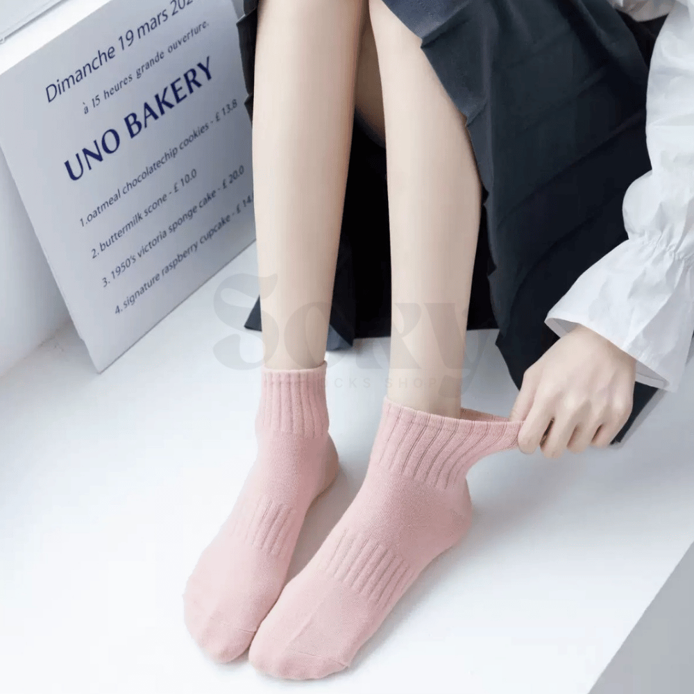 SOXY Solid Color Ankle Socks Women Girl | Cotton Fresh Short Socks ...