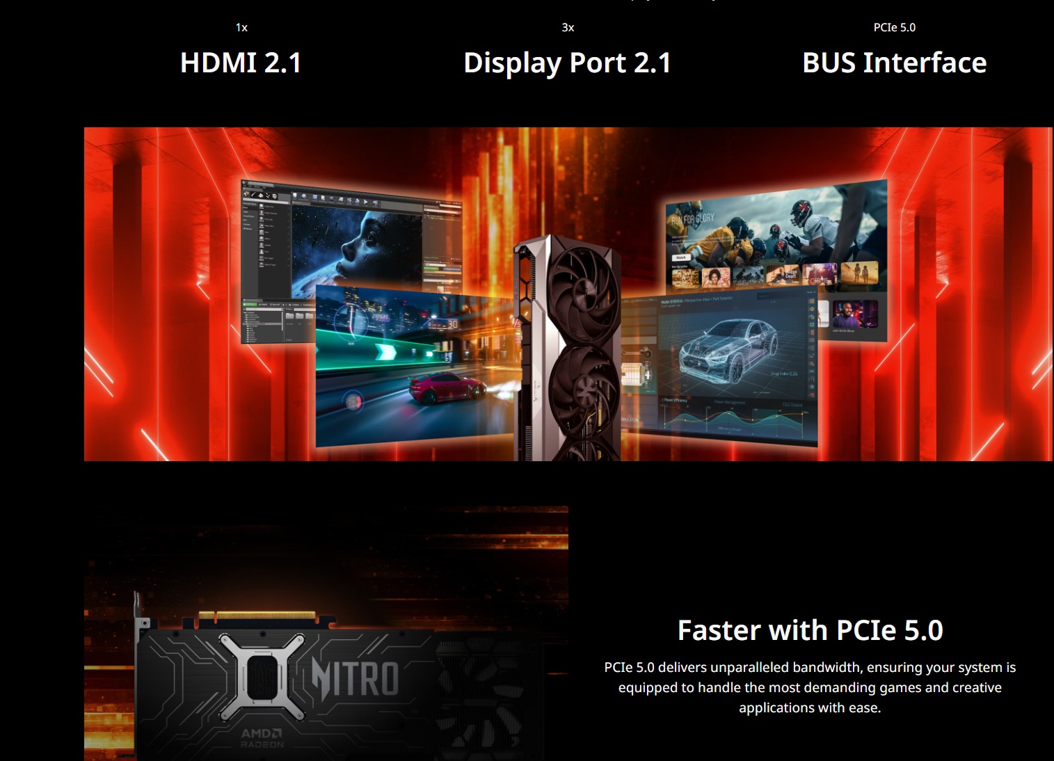 Acer Radeon RX 9070 / RX 9070 XT Nitro OC 16GB GDDR6 Graphic Card ...