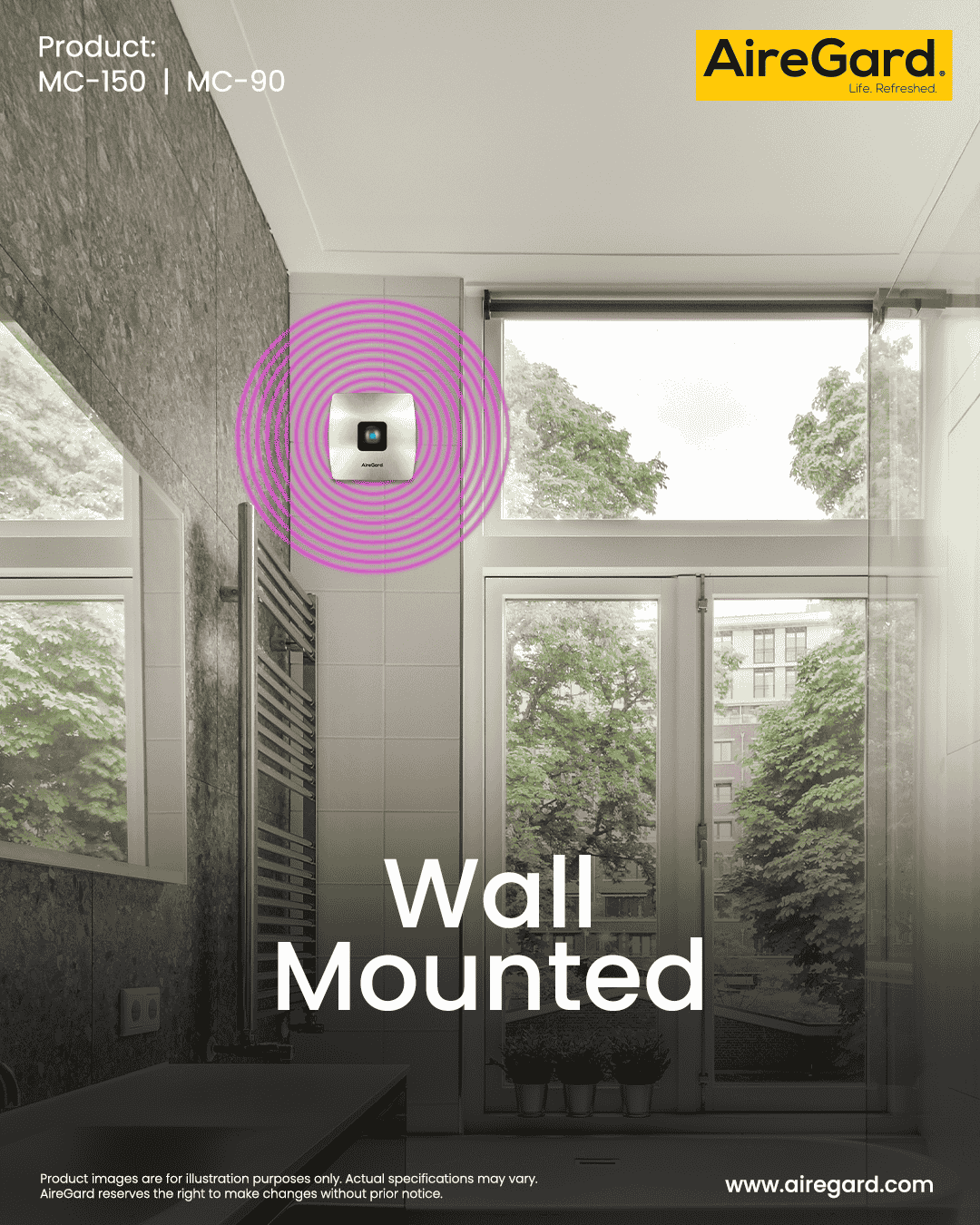 AireGard MC Series Ventilator – MC-90 & MC-150 Wall, Ceiling, Glass ...