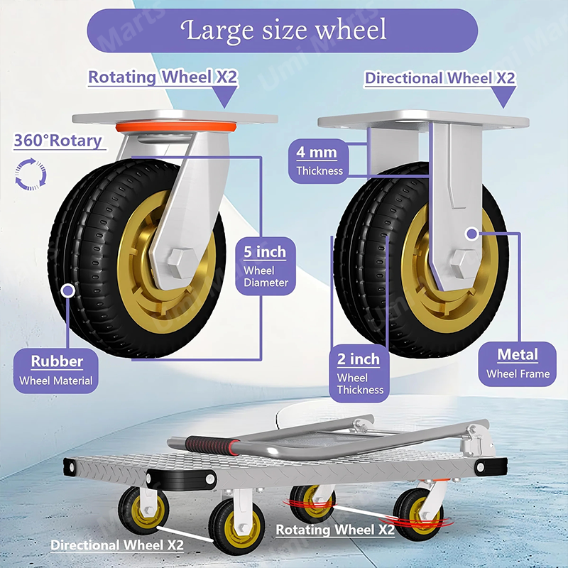 Trolley Cart Folding Cargo 1000kg Troli Barang Multipurpose Strong ...
