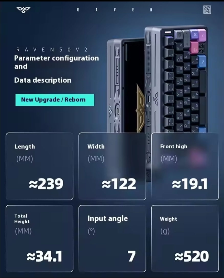 Raven50 V2 Custom Keyboard Kit 50% | Shopee Malaysia