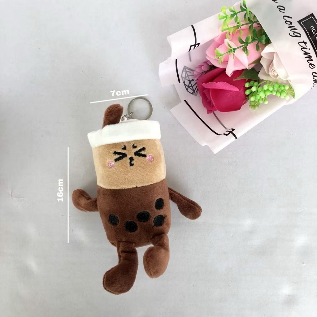 Pearl Boba Milk Tea Cup Keychain Boba And Husky Keychain Milk Tea Soft ...