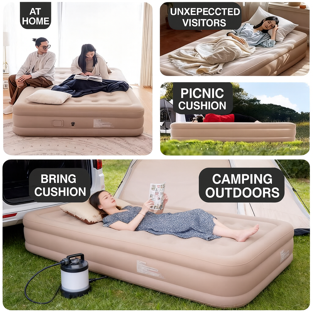 🔥Buy 1 Free 6🔥7-Layer Inflatable Bed 40cm Tilam Single Double Air Bed ...