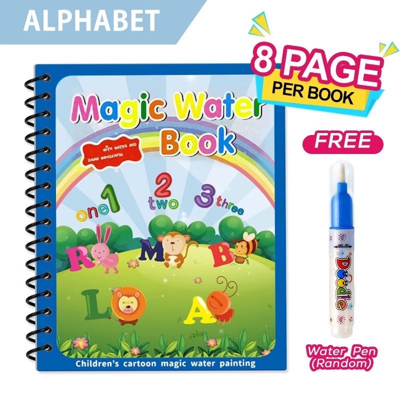 **1 Book FREE 1 Magic Pen** Kids Magic Water Reusable Coloring Book ...