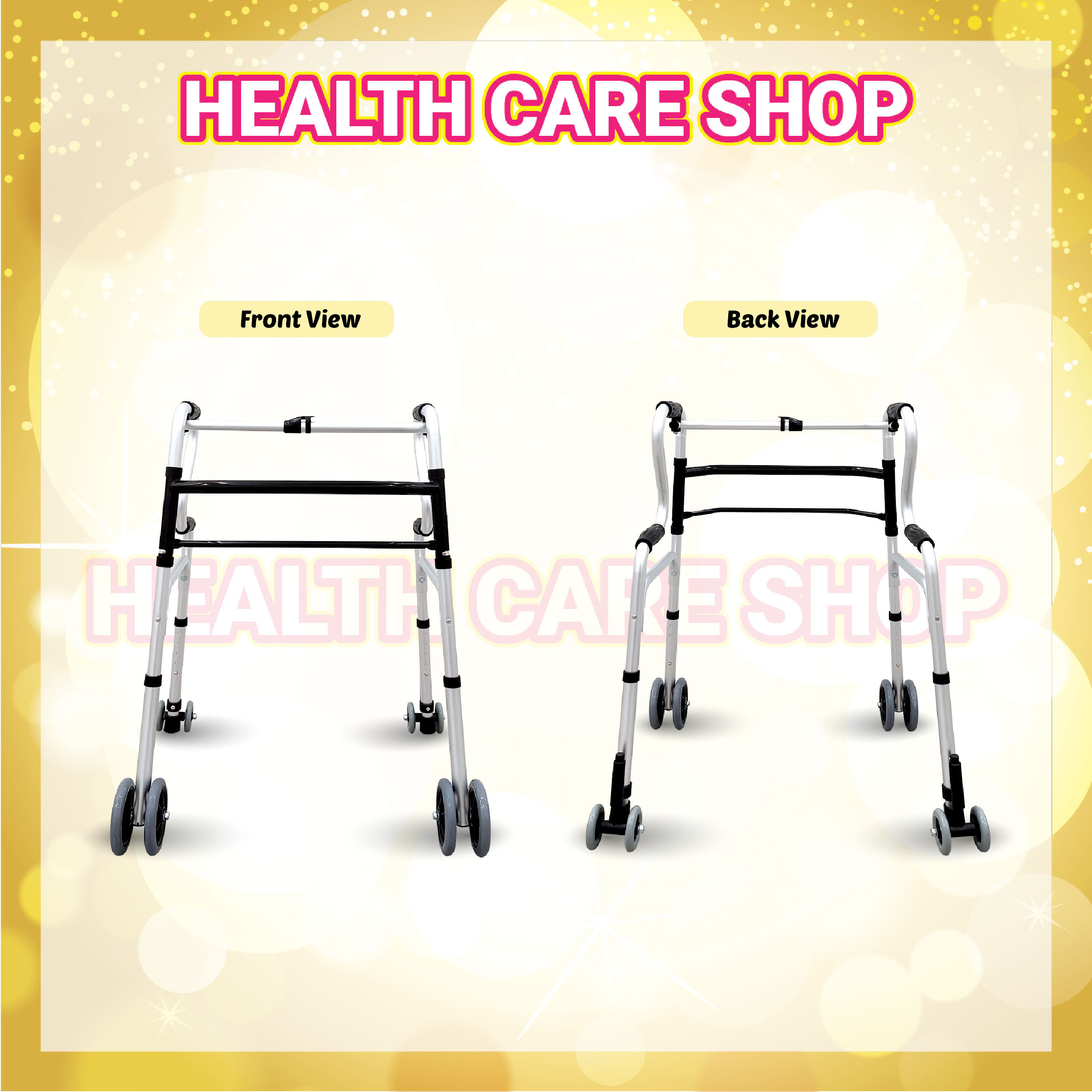 Sowell Aluminium Walker with Seat / 8 Wheels | Foldable, Adjustable ...