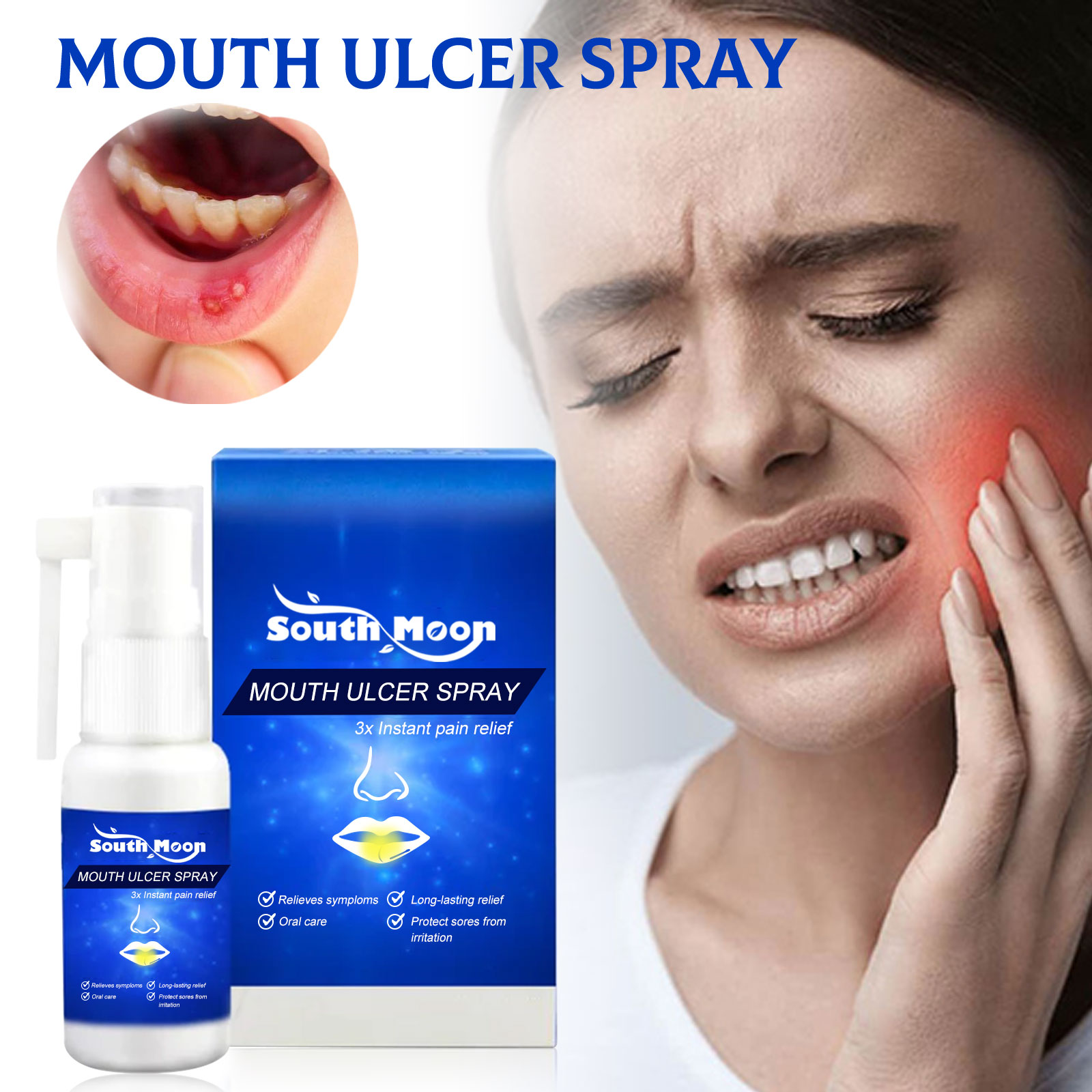 Mouth Ulcer Spray 30ml Toothache Spray Swollen Tooth Mouth Ulcers ...