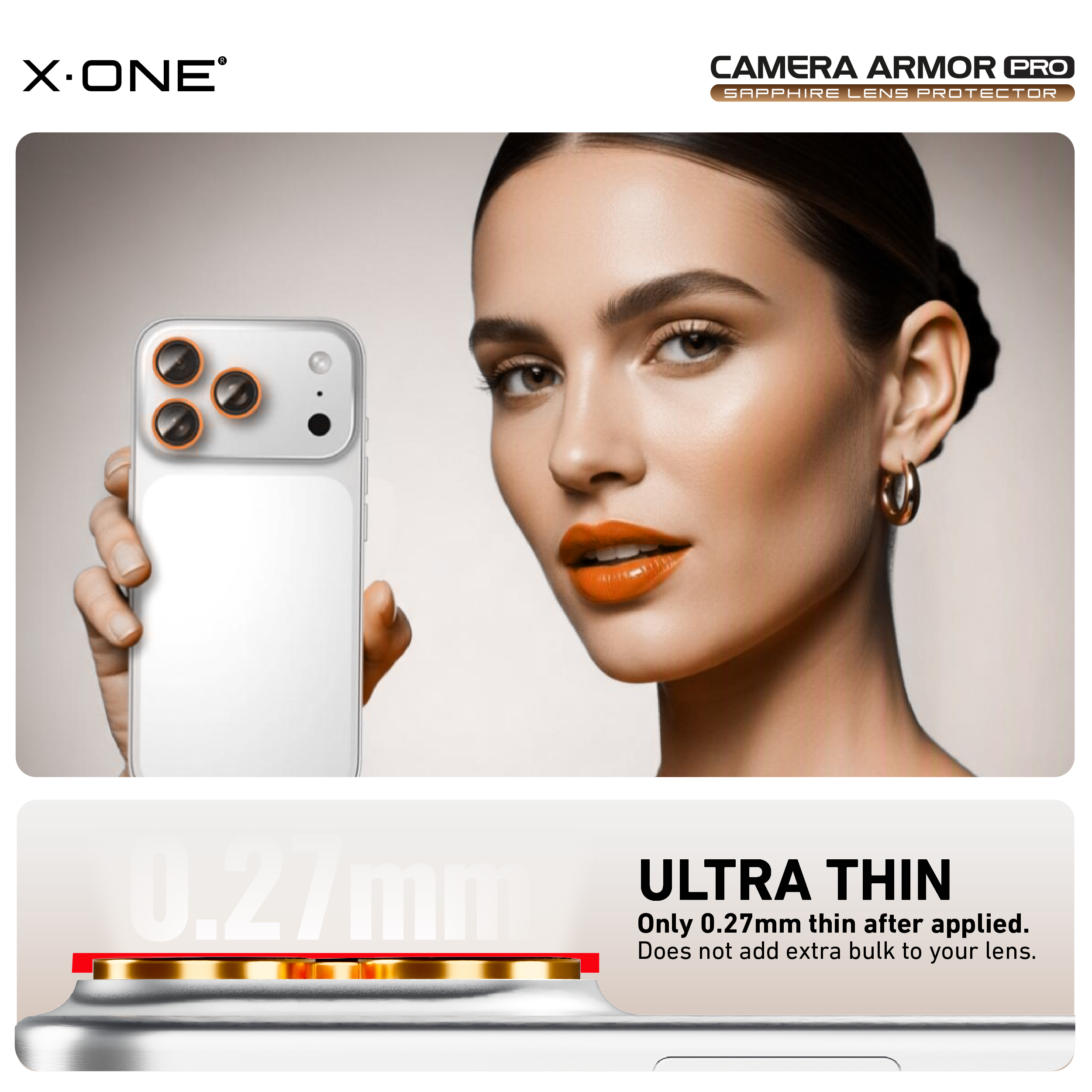 X.One Camera Armor Pro Series Camera Lens Protector For iPhone 17 Series ( GIA Certified ...