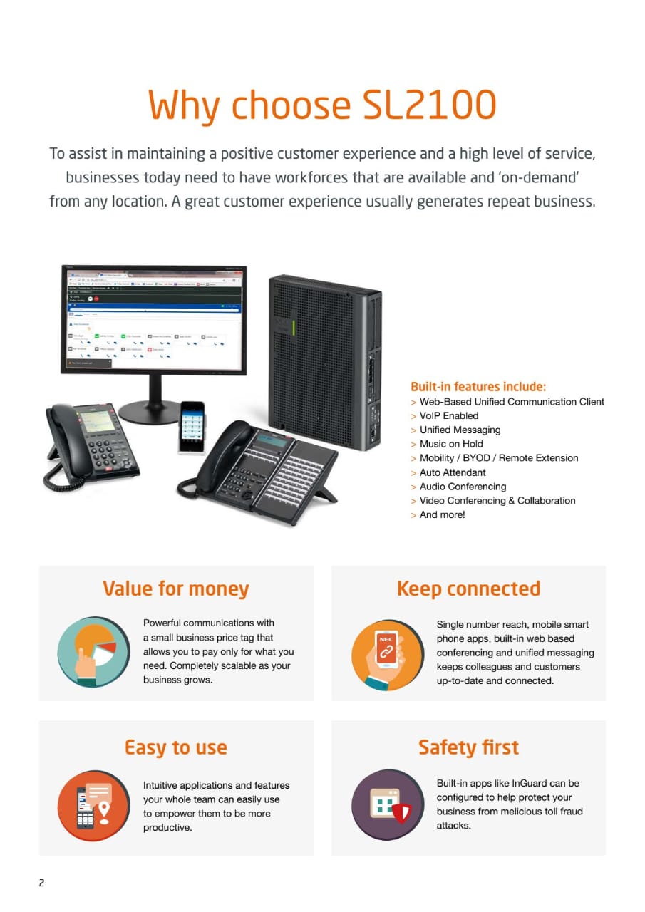 ️ Original NEC SL2100 Keyphone System PBX PABX Telephone Package ...