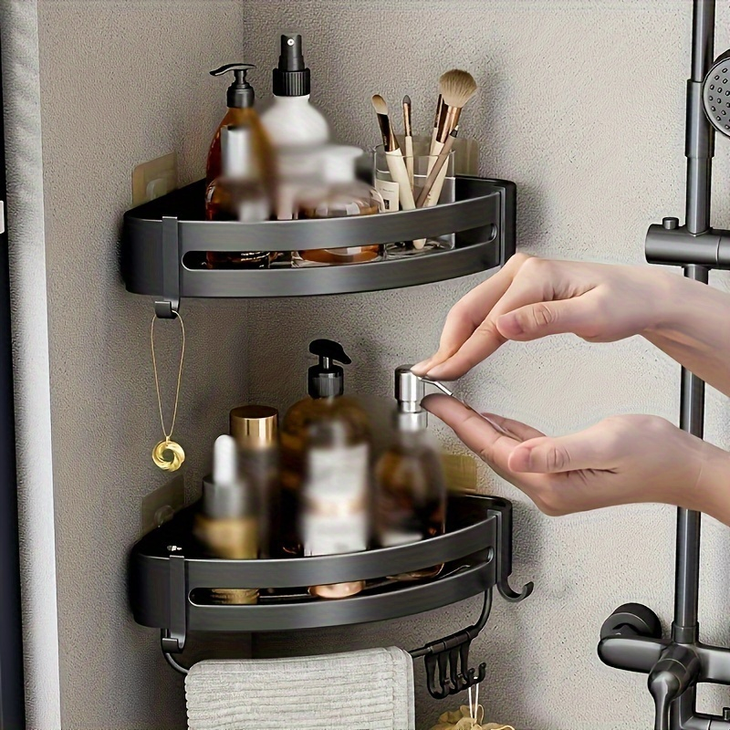 UG Triangular Corner Storage Shelves Space Aluminum Bathroom Shower ...