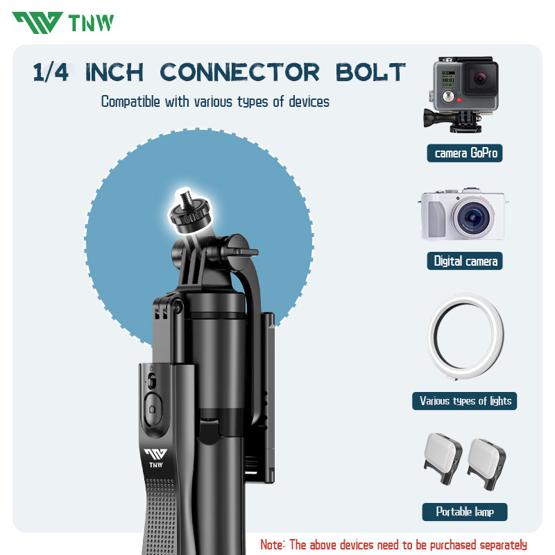TNW L16/L18 Selfie Stick Tripod Bluetooth Remote Monopod Stand 3-in-1 ...
