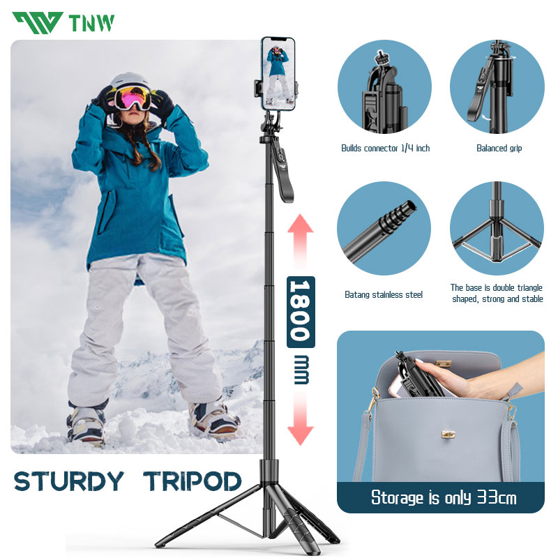 TNW L16/L18 Selfie Stick Tripod Bluetooth Remote Monopod Stand 3-in-1 ...