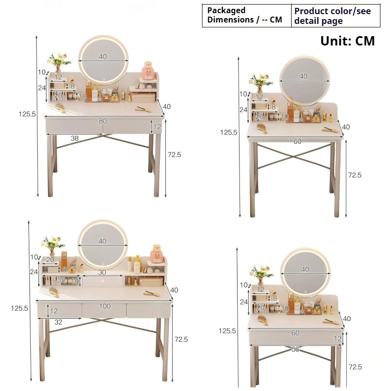 XUXU Dressing Table With LED Mirror Drawer | Shopee Malaysia