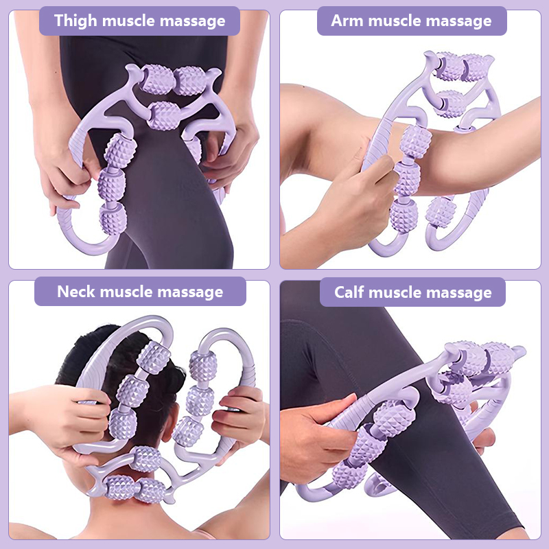 Circular Leg Clamps-360 degree 9 Wheels Muscle Roller Massager for Leg ...