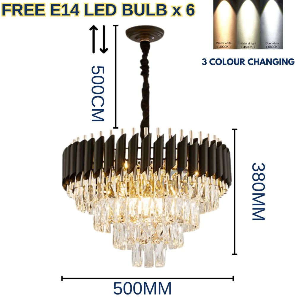 Luxury Crystal Chandelier | Lampu Siling LED | Kristal Ceiling Light ...