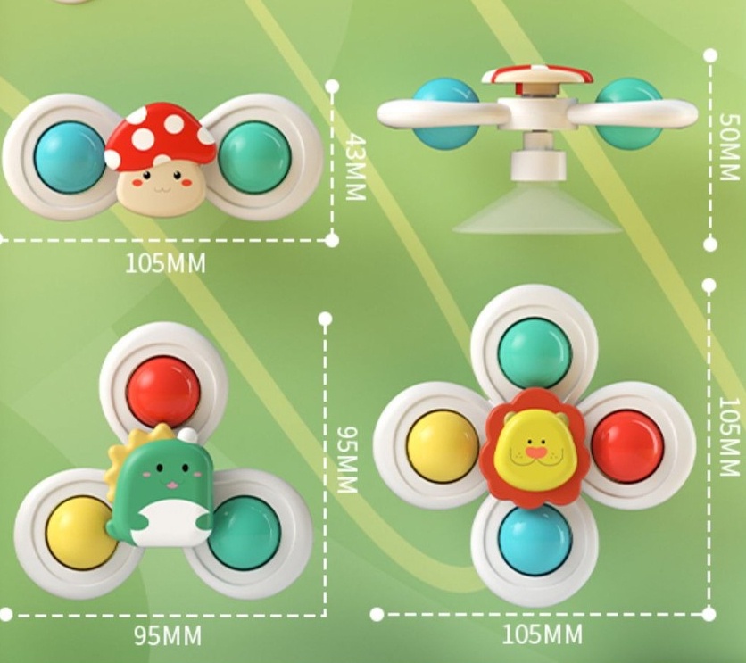 suction spin toy baby hand rattle spinning water play baby bath toy ...