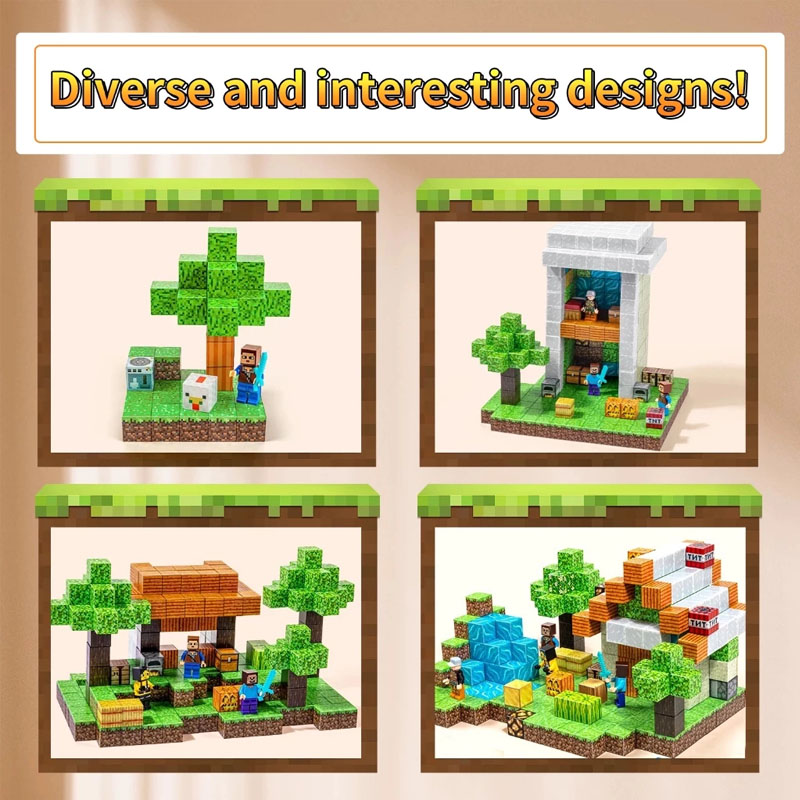 100PCS DIY Magnetic Block Set Minecraft Magnet Building Block Building ...
