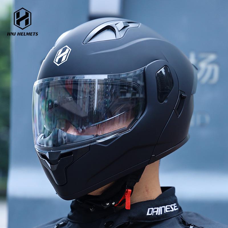 HNJ Flip Up Helmet Motor Motorcycle Double Visor Modular Full Face ...