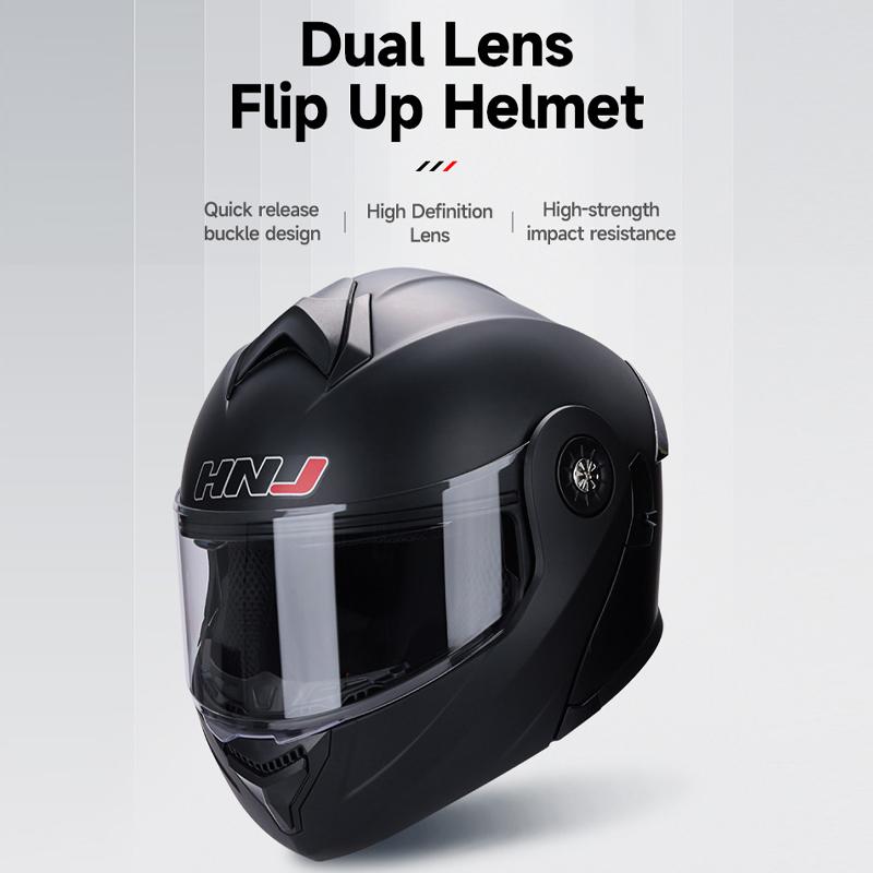 HNJ Flip Up Helmet Original 100% Motor Full Face Double Visor ...