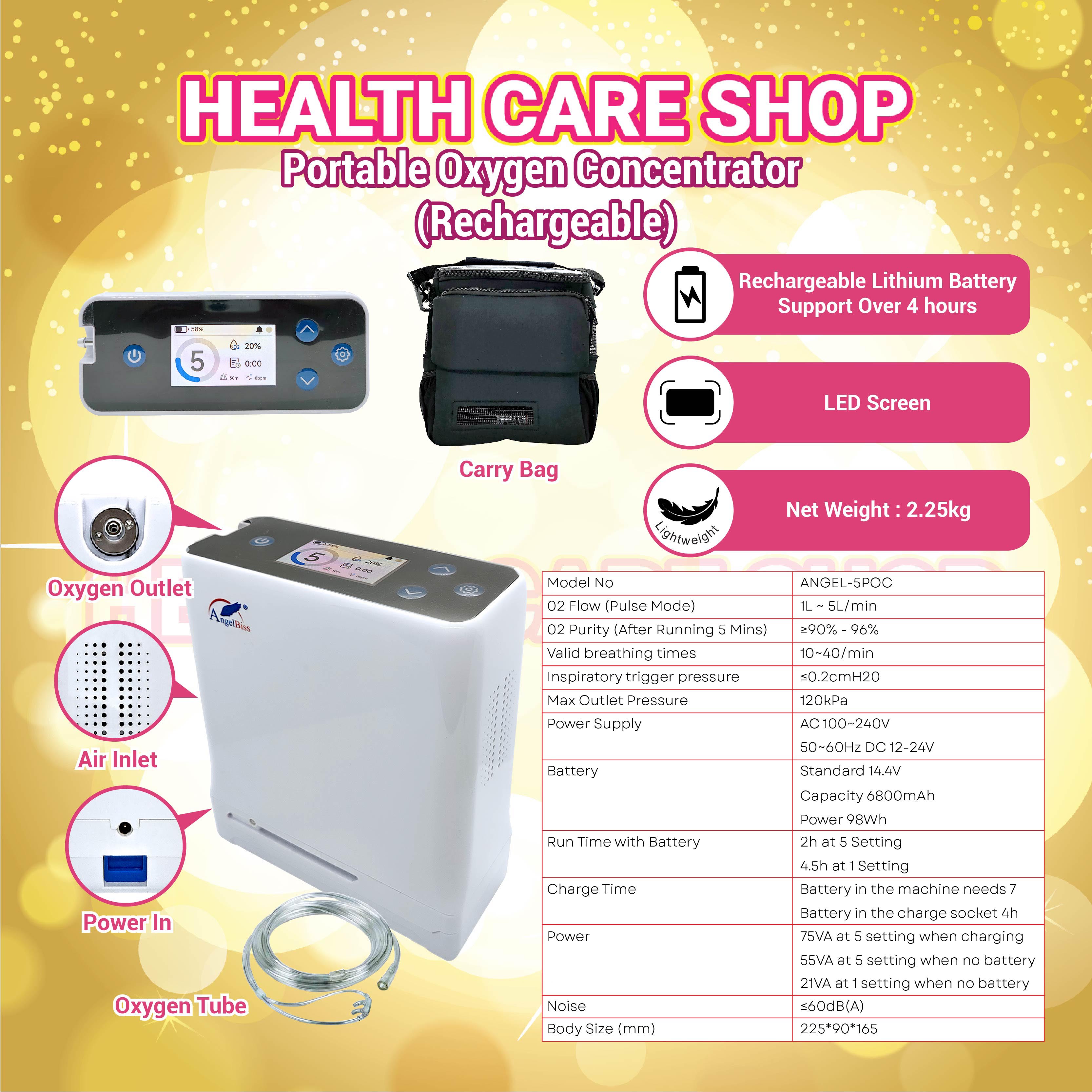 Angelbiss Portable Oxygen Concentrator | Car Use / Rechargeable ...