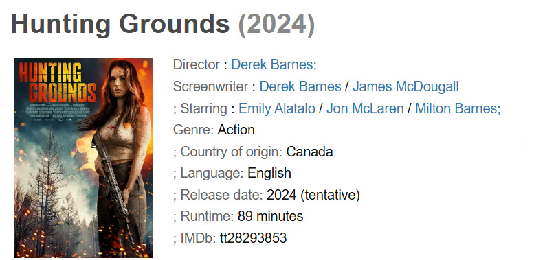PG-BLURAY ENGLISH MOVIE #Hunting Grounds (2025) #Emily Alatalo #Jon ...