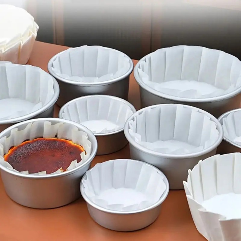100Pcs Paper Mould For Basque Burnt Cheesecake Disposable Release ...