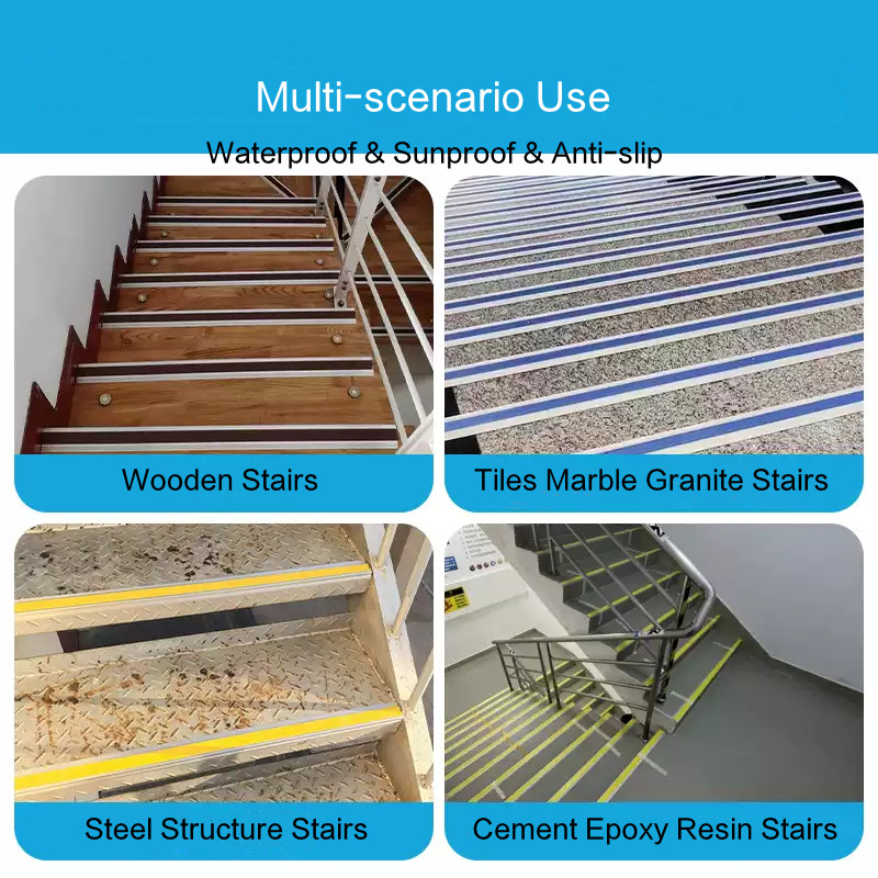 3.2Ft Heavy Aluminum Alloy Anti-Slip Strip For Stairs Step Trim Tile L ...