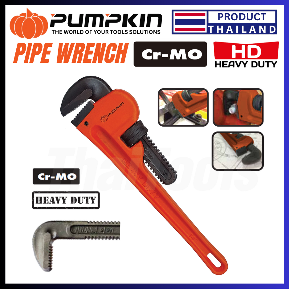 PUMPKIN Pipe Wrench Heavy Duty Pipe Wrench Adjustable Spanner Wrench ...