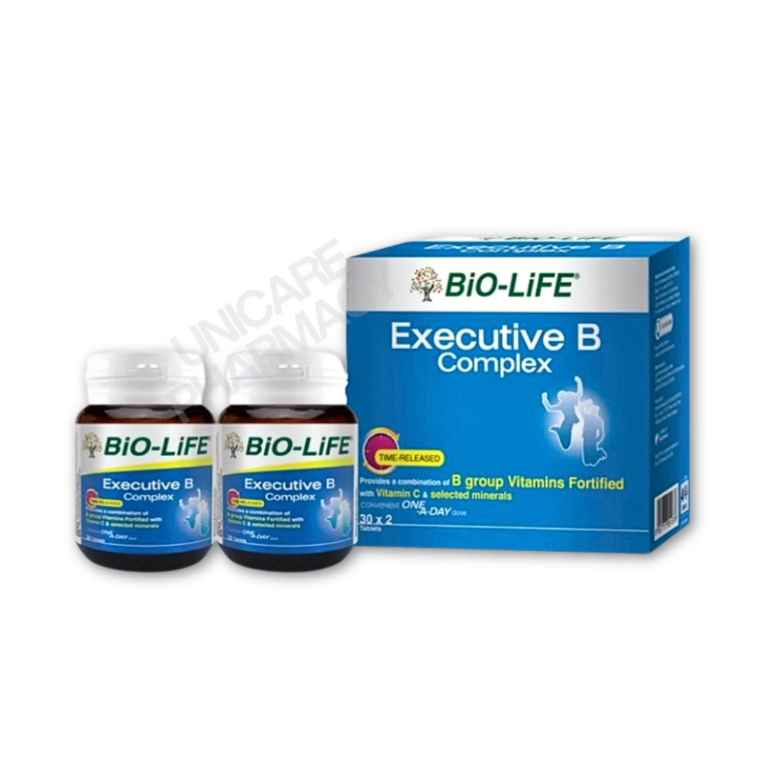BIO-LIFE TIME-RELEASED EXECUTIVE B COMPLEX 30 TABLETS TWINPACK ...