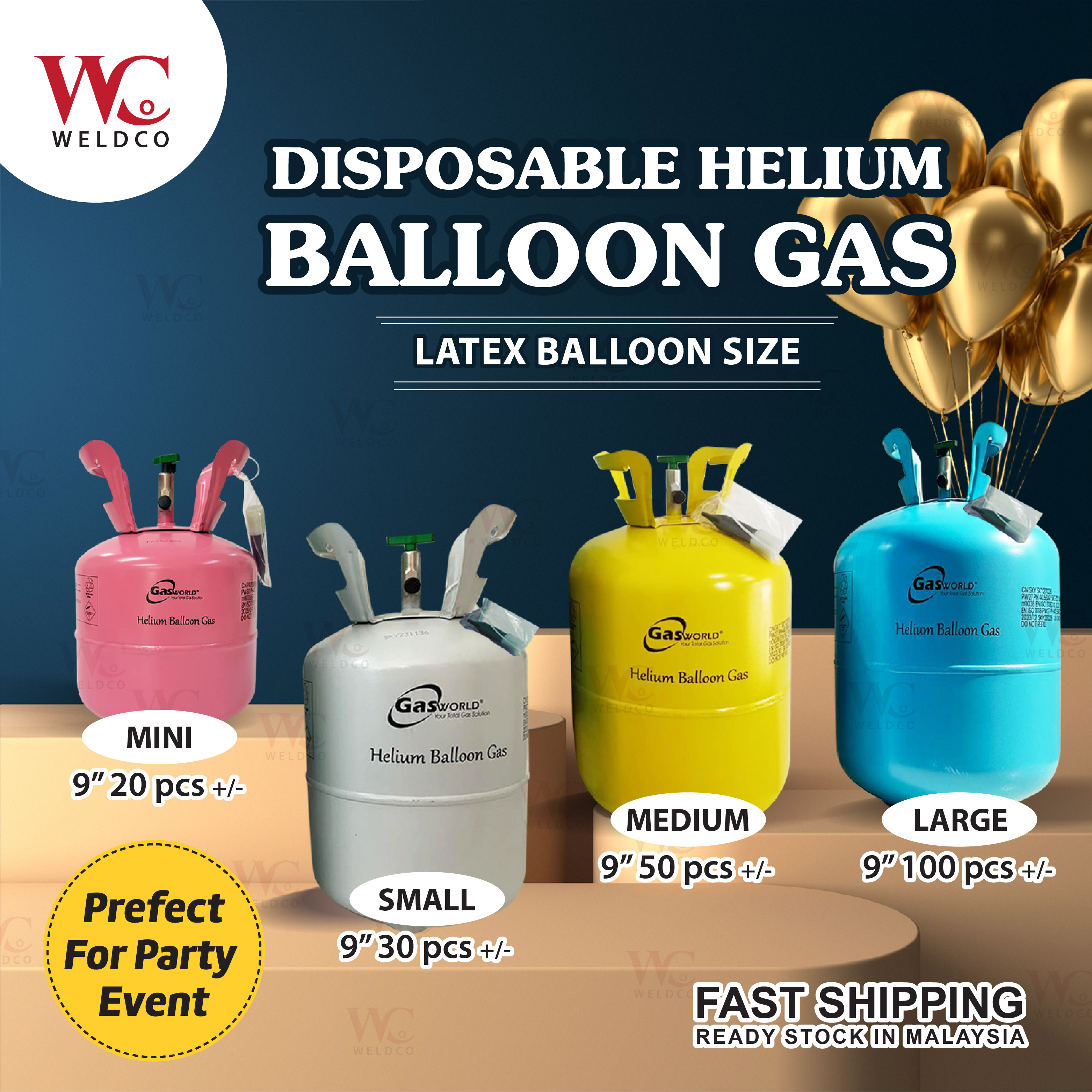 [READY STOCK] Party Disposable Helium Balloon Gas Cylinder/Parti Helium ...
