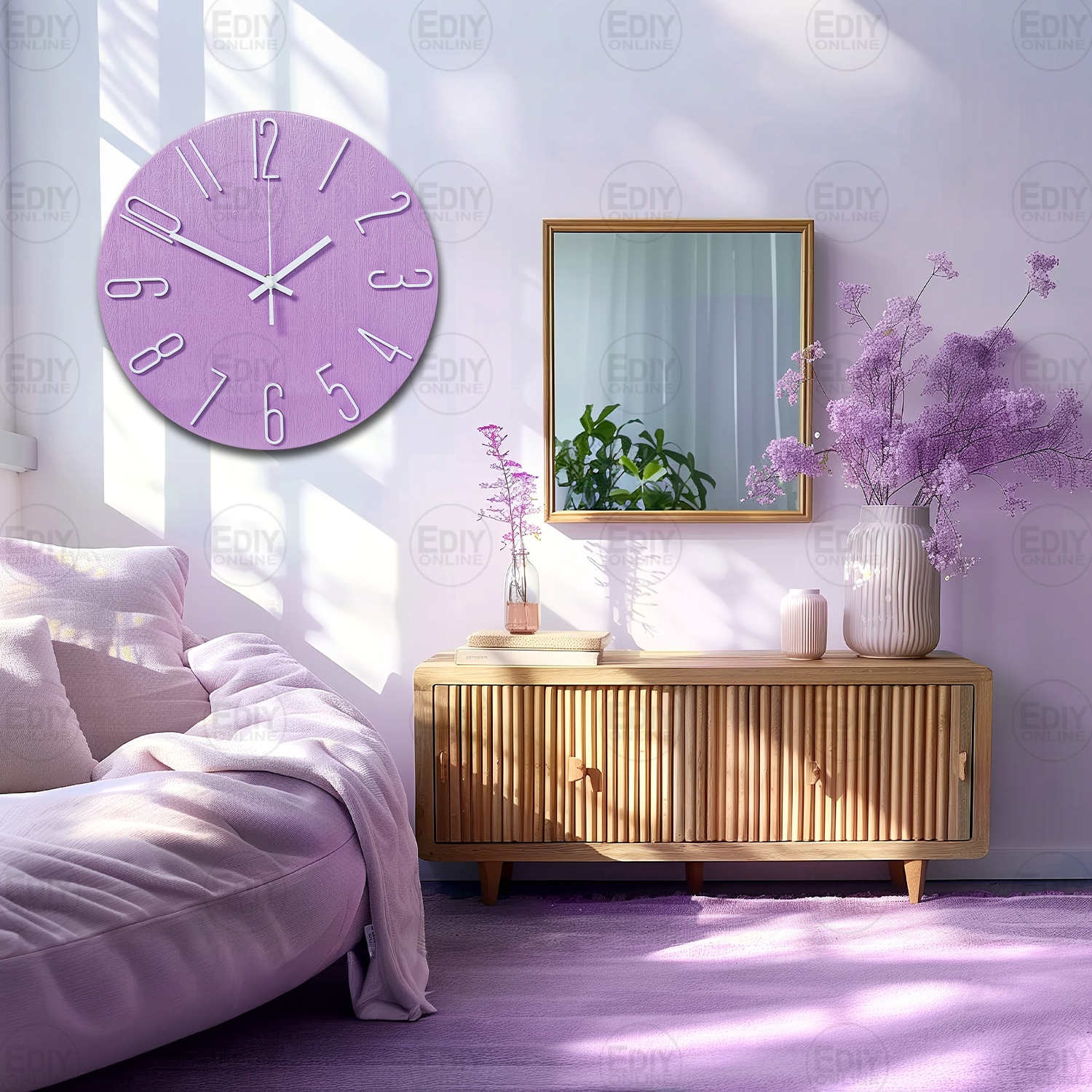 30cm 12inch Muji IKEA Minimalist Frameless Wall Clock Luminous Quartz ...