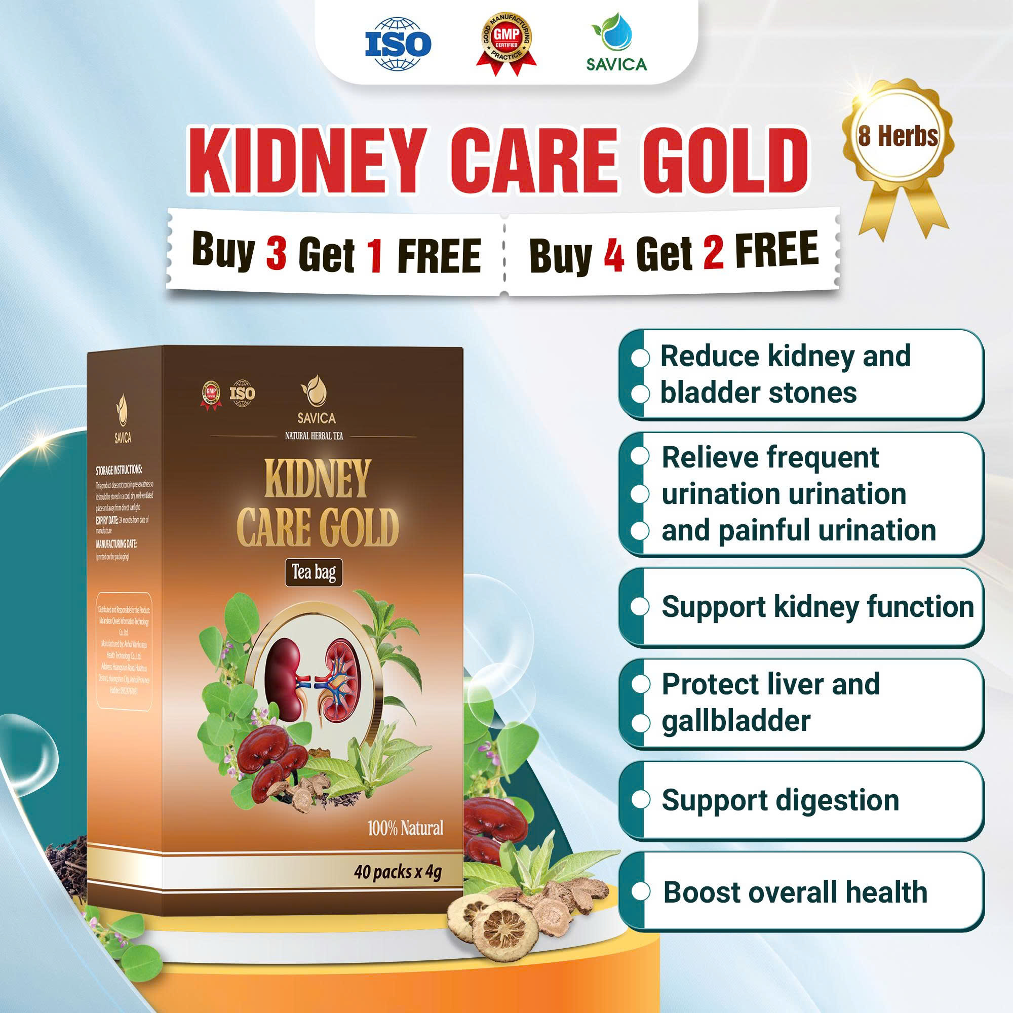 Kidney Care Gold Herbal Tea Reduces Kidney Stones and Nocturia ...