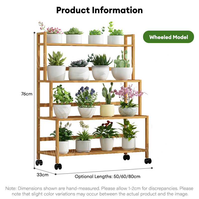 LULU Rak Pasu Bunga Outdoor With Wheel Flower Rack Bamboo Plant Stand ...