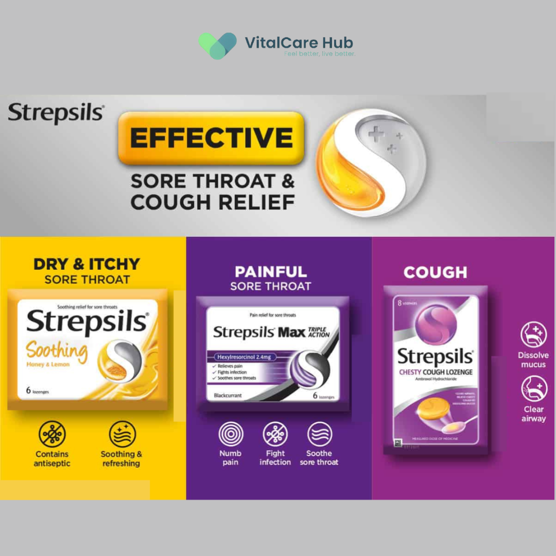 Promotion Strepsils Sore Throat Relief Lozenges 6s | Assorted Flavour ...