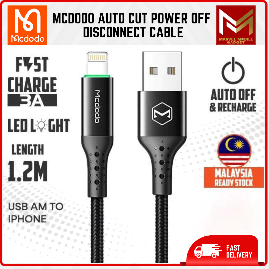 MCDODO AUTO CUT POWER OFF CABLE WITH LED DISPLAY COMPATIBLE FOR IPHONE ...