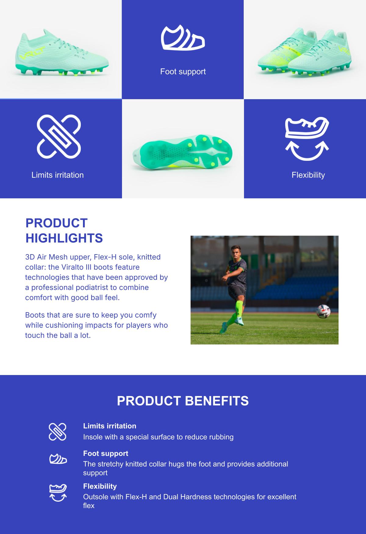 Decathlon 11 A Side Football Men's Football Boots Viralto III 3D FG ...
