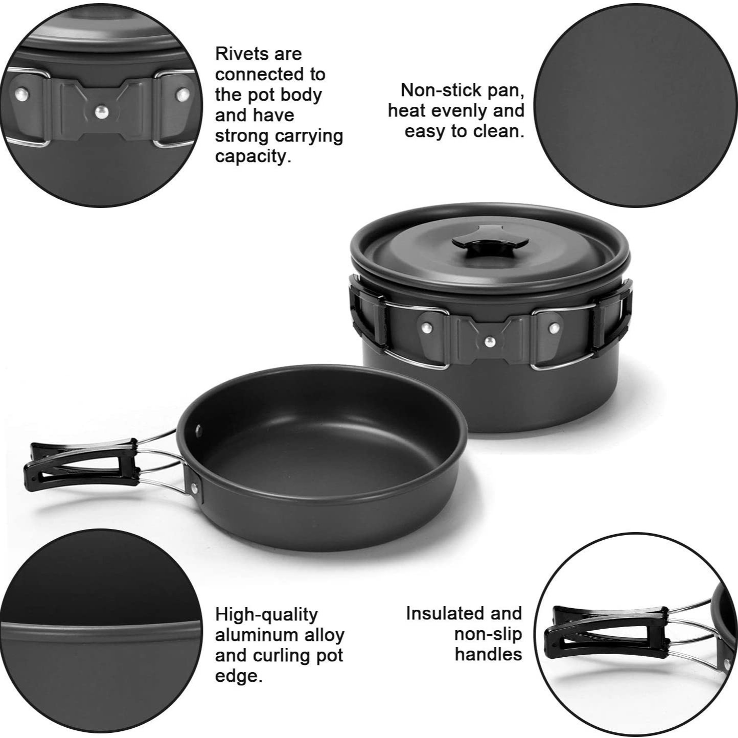 [NEW]Periuk Masak/Camping Cookware Mess Kit Outdoor Cooking Full Set ...