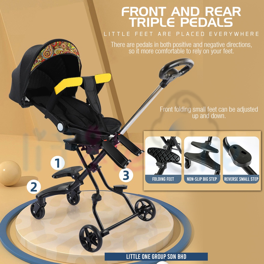 V13 SPIN+ 2 Way Magic Stroller (Flat Recline 175 Degree) 360 Rotation ...