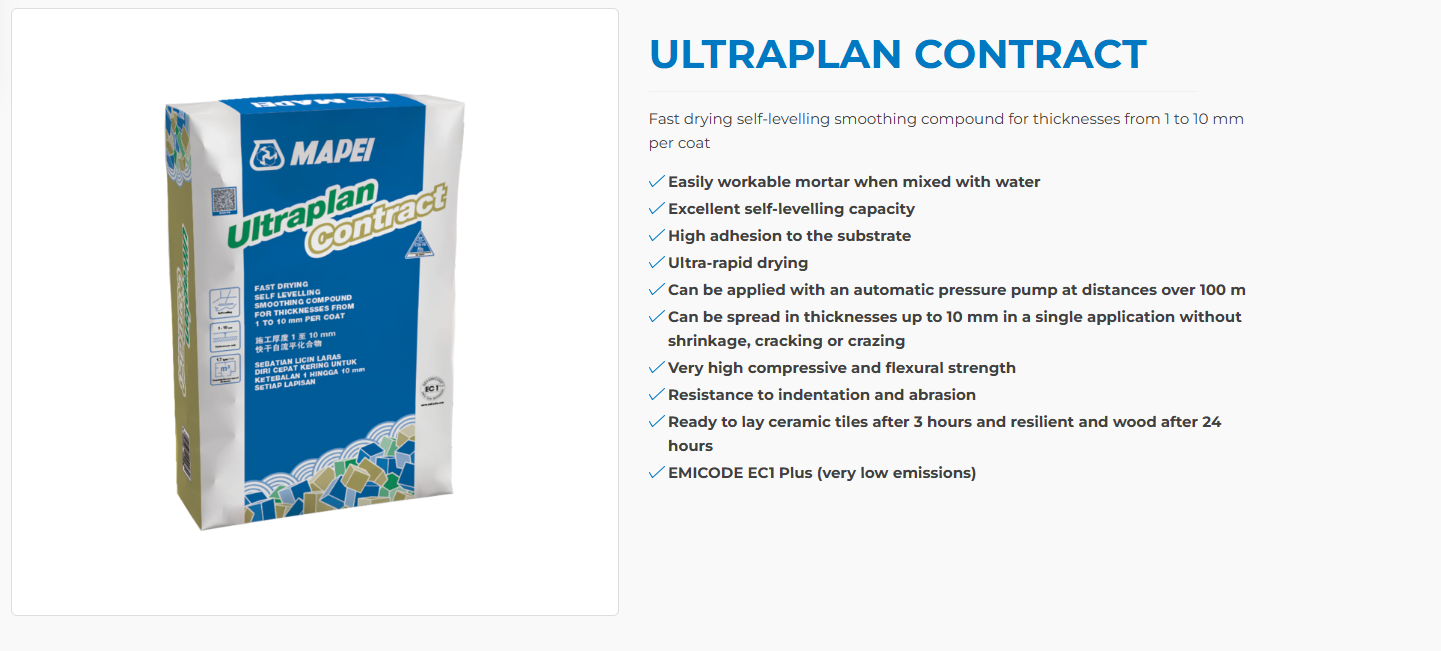 Mapei Novoplan 21 and Ultraplan Contract Self Leveling Cement ( 25kg ...
