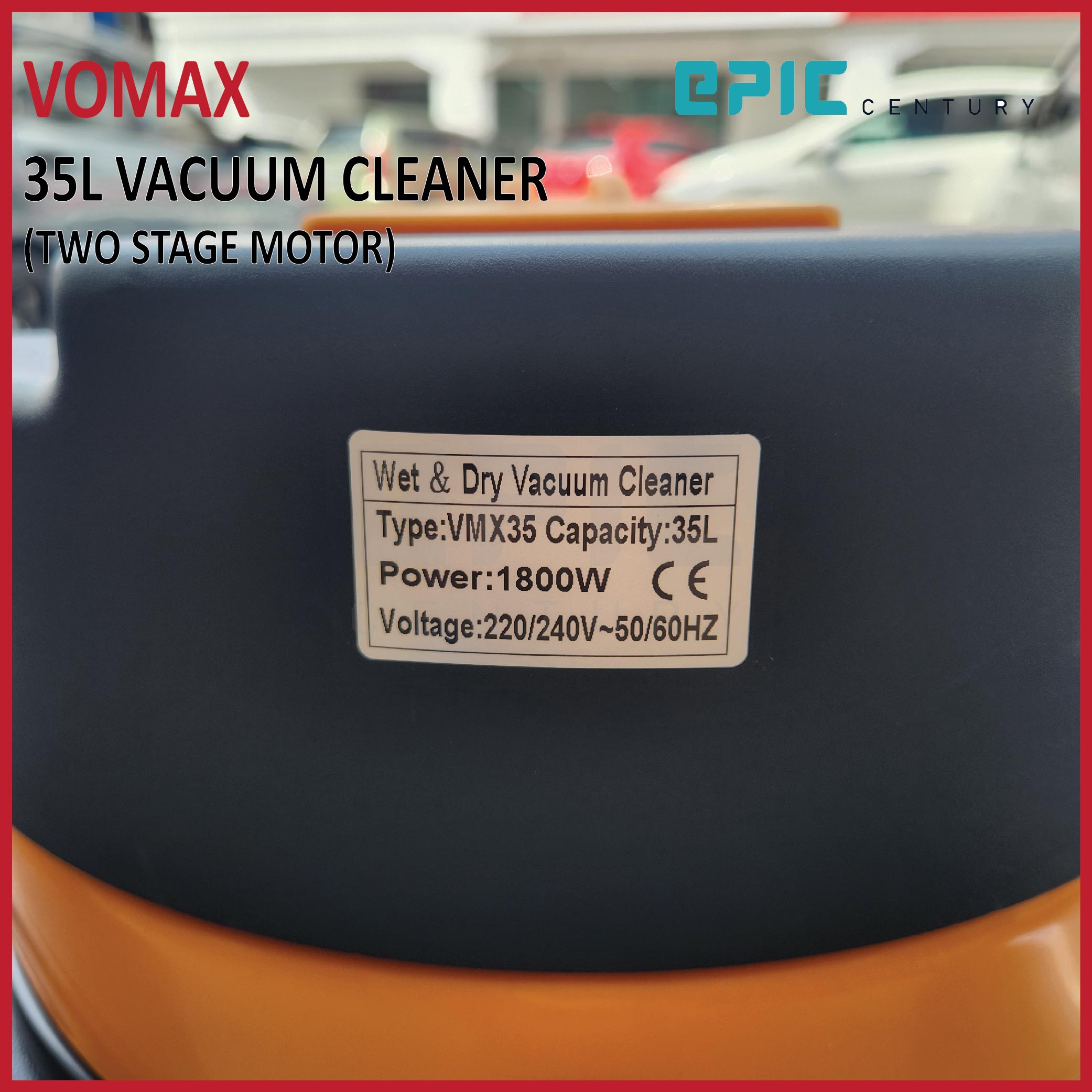 VOMAX 35L INDUSTRIAL VACUUM CLEANER (TWO STAGE MOTOR) 1800W | Shopee ...